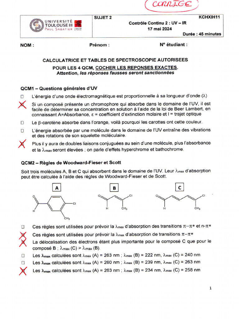 Corrige Cc2 - 17 Mai - Sujet 2 | PDF