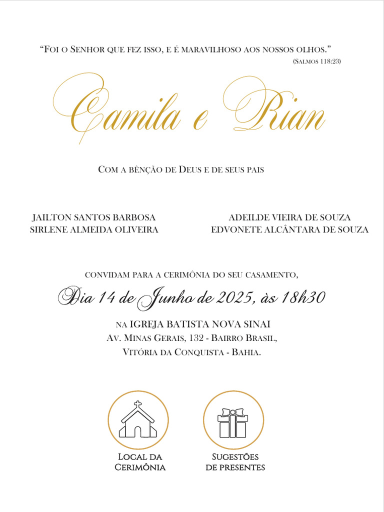 Convite Virtual Camila e Rian | PDF