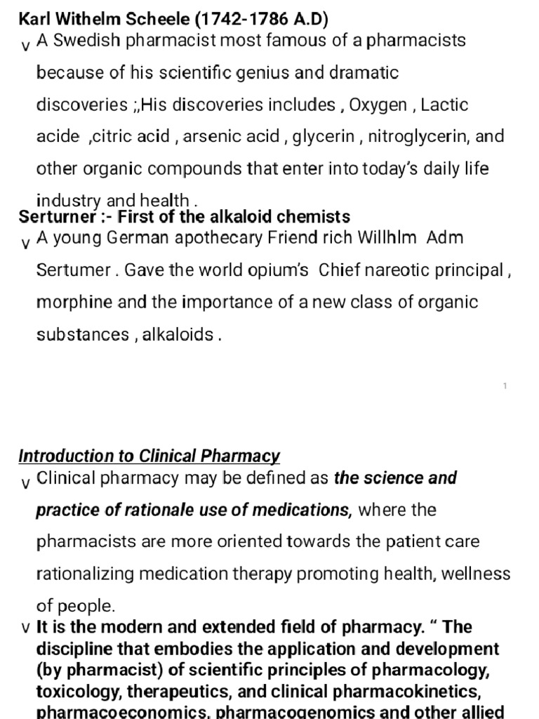 Introduction To Pharmacy Lecture Notes.1 - Copy - Phoenix | PDF