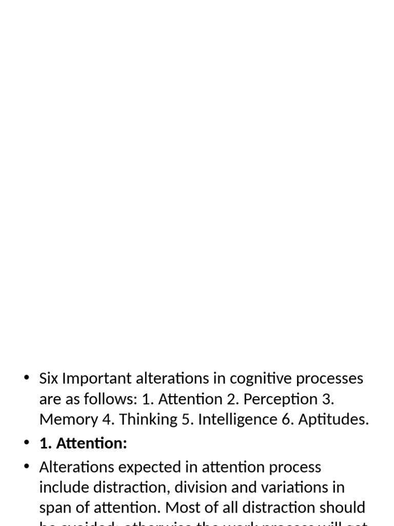 Cognitive Process Alterations Explained | PDF