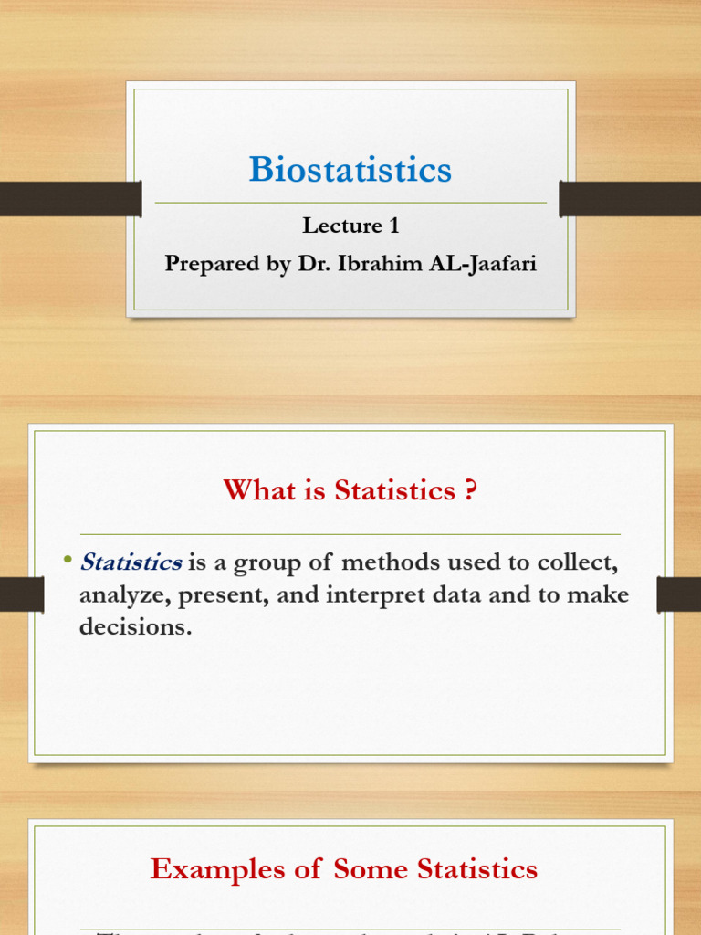 Biostatistics Lecture 1-6 | PDF | Statistics | Biostatistics