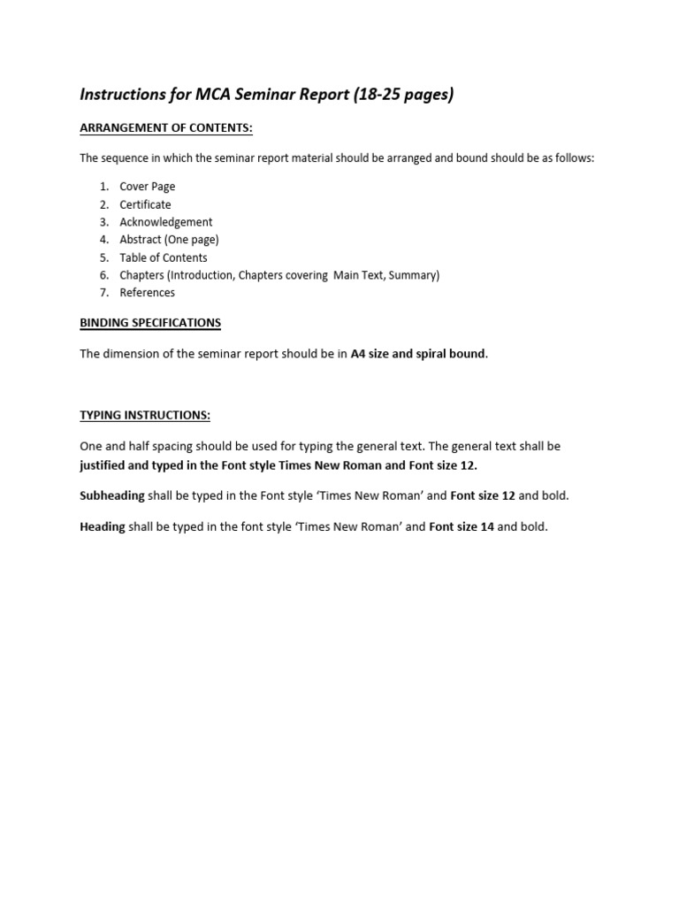 Seminar Report Instructions | PDF