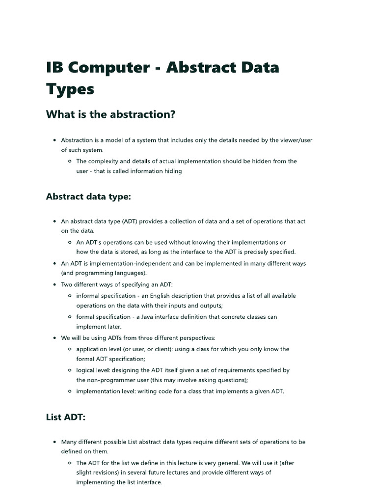 Abstract Data Structures | PDF