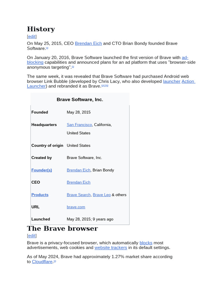 Brave Software: Founders and Origin | PDF
