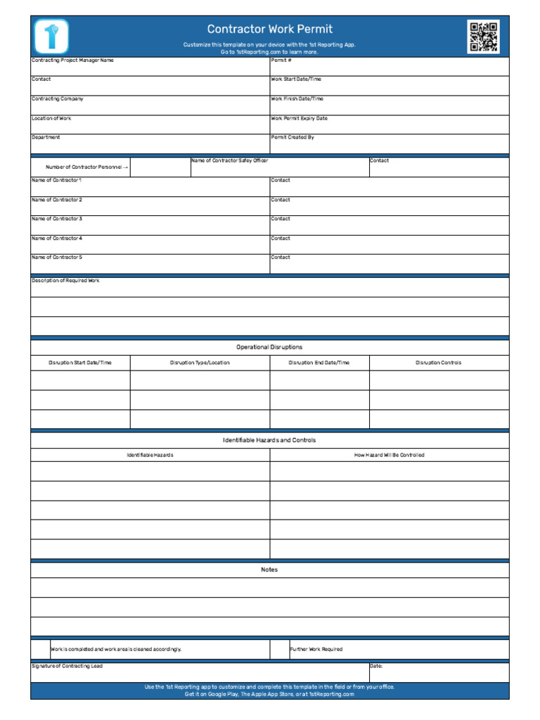 110 Contractor Work Permit | PDF