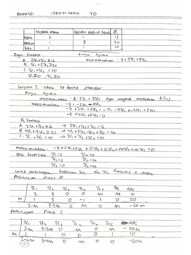 Tugas Metode Simpleks Direvisi Reo | PDF