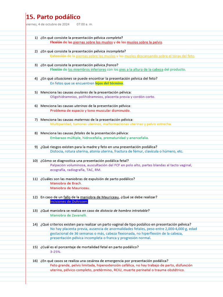 Parto Podálico | PDF | Parto | Feto