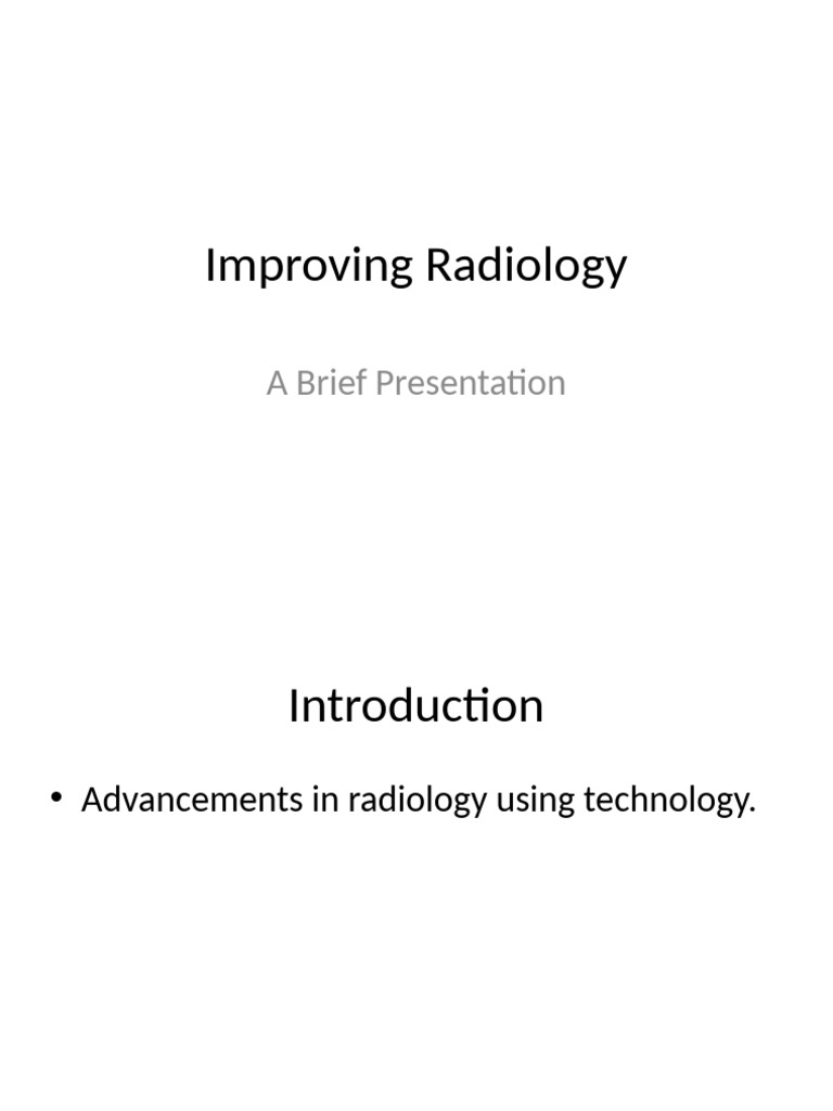 Advancements in Radiology Technology | PDF