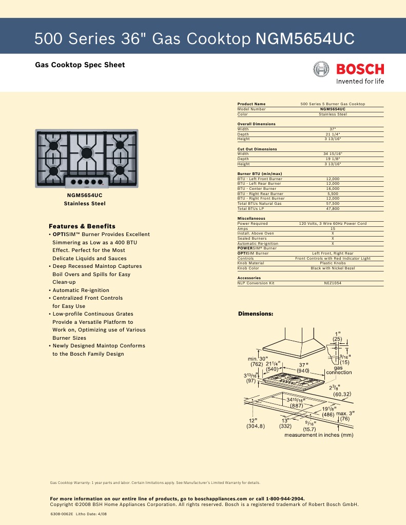 Bosch NGM5654UC | PDF | Home & Garden