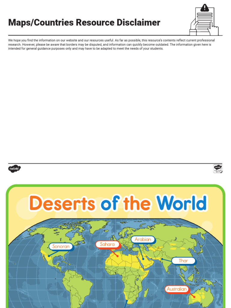 Color World Deserts Map | PDF