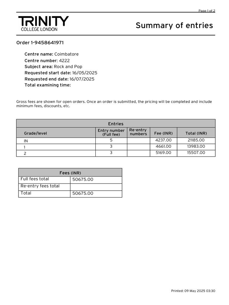 1-9458641971 Summary of Entries | PDF