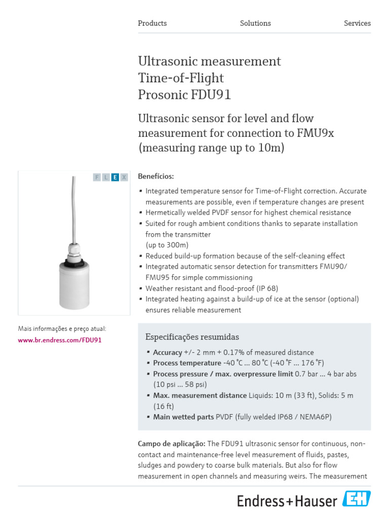Endress-Hauser Prosonic S FDU91 PT | PDF | Applied And ...