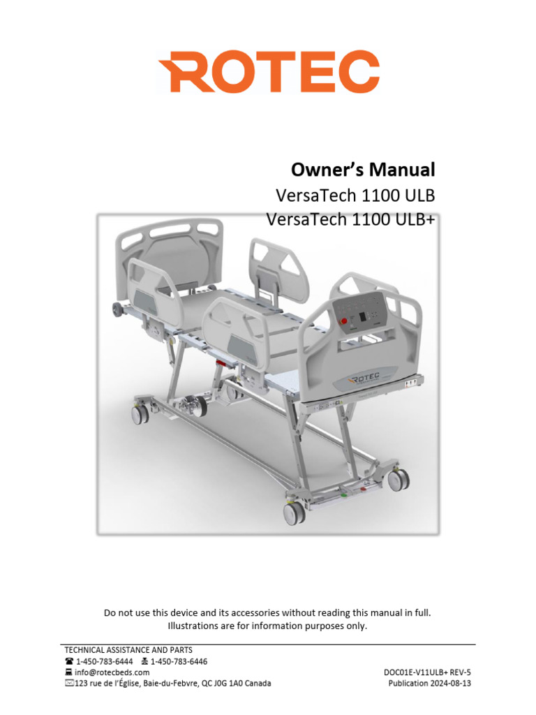 VersaTech 1100 ULB Owner's Manual | PDF | Medical Device ...