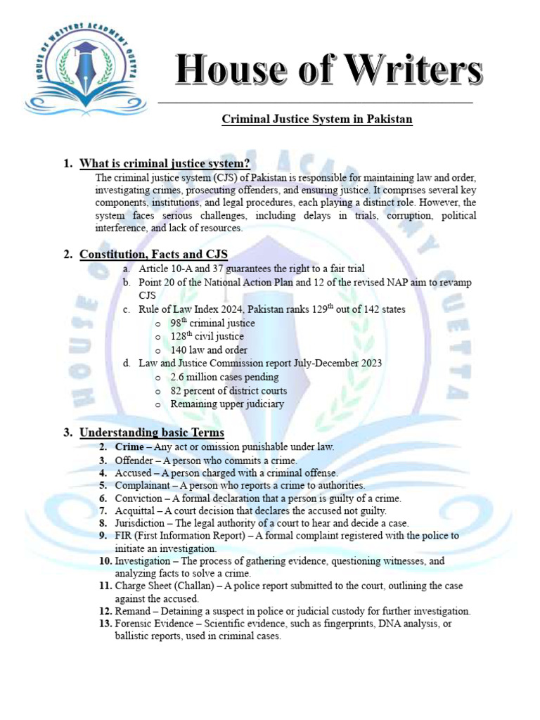Criminal Justice System -1 | PDF | Crimes | Crime & Violence