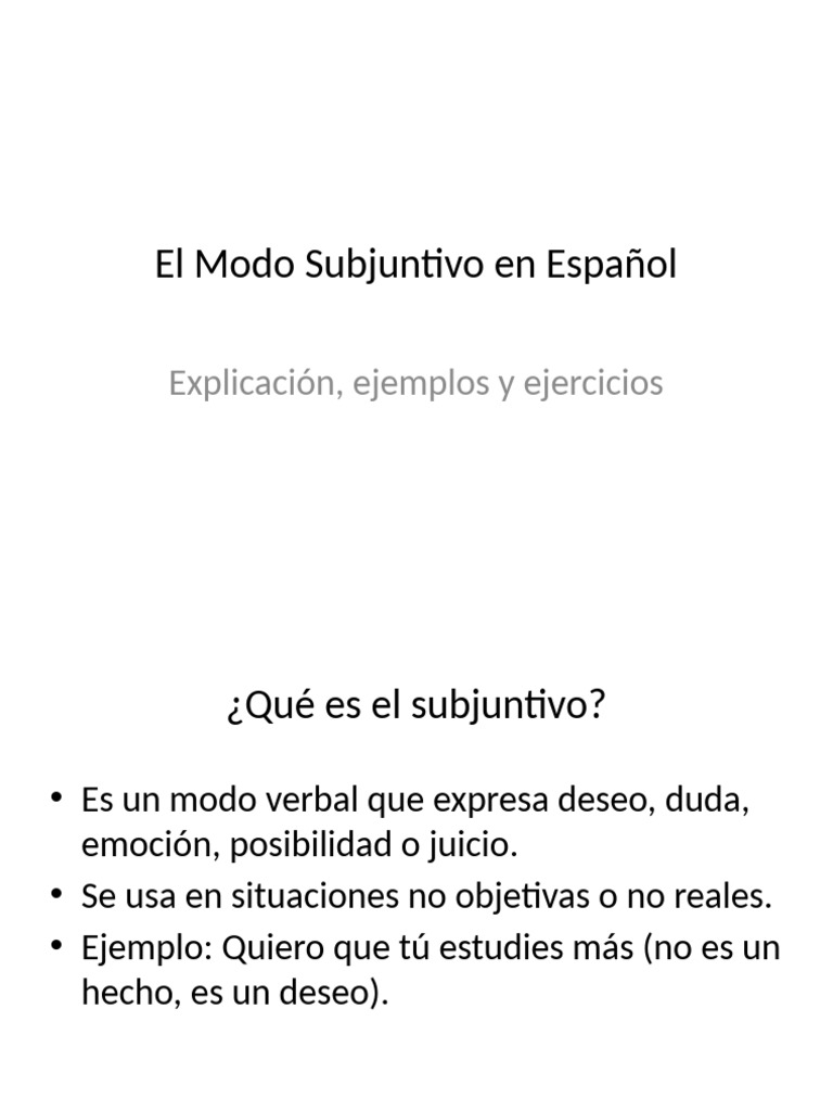 Clase Subjuntivo Espanol | PDF