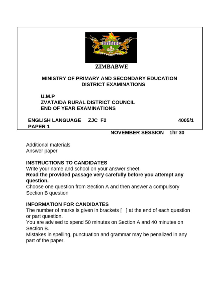 Form 2 English p1 | PDF