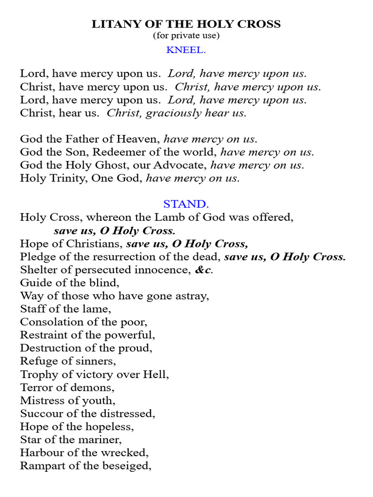 Litany of the Holy Cross Prayer Guide | PDF | Indulgence | Jesus
