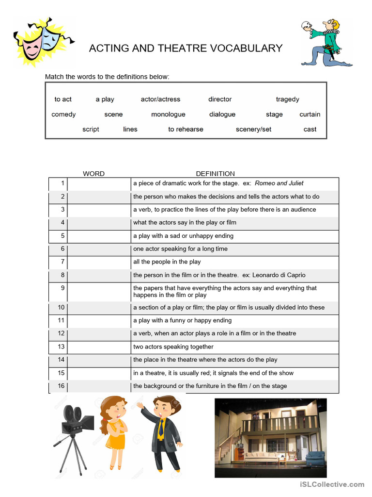 Acting and Theatre Vocabulary Guide | PDF