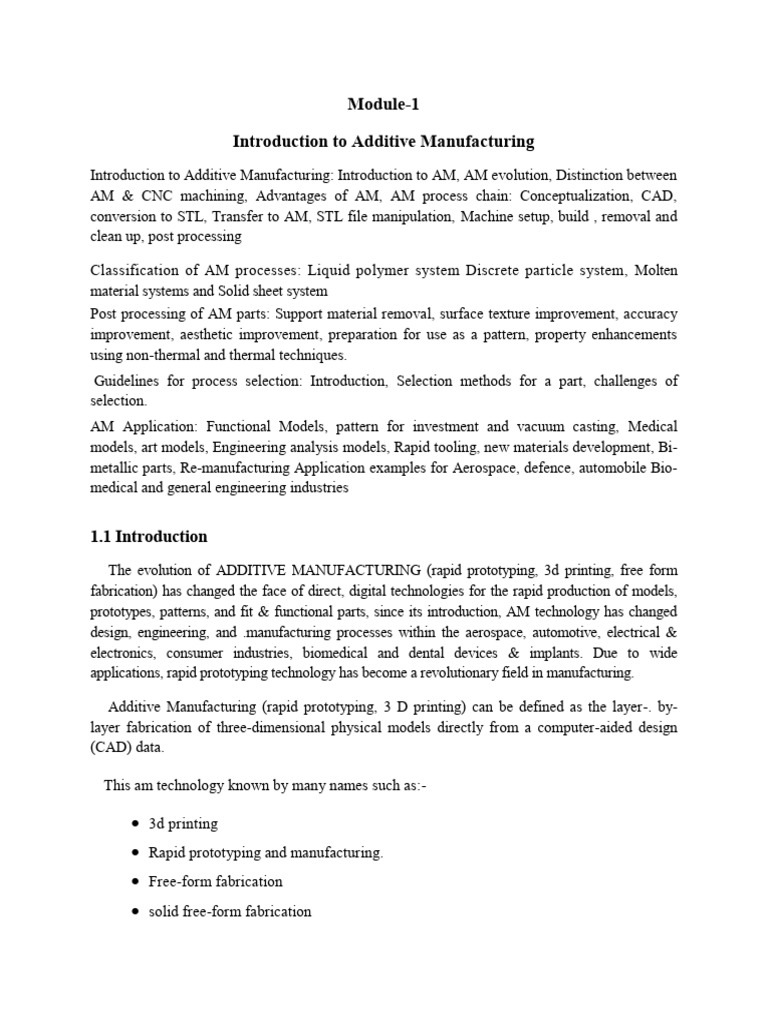 Additive Manufacturing Overview and Applications | PDF | 3 D Printing ...