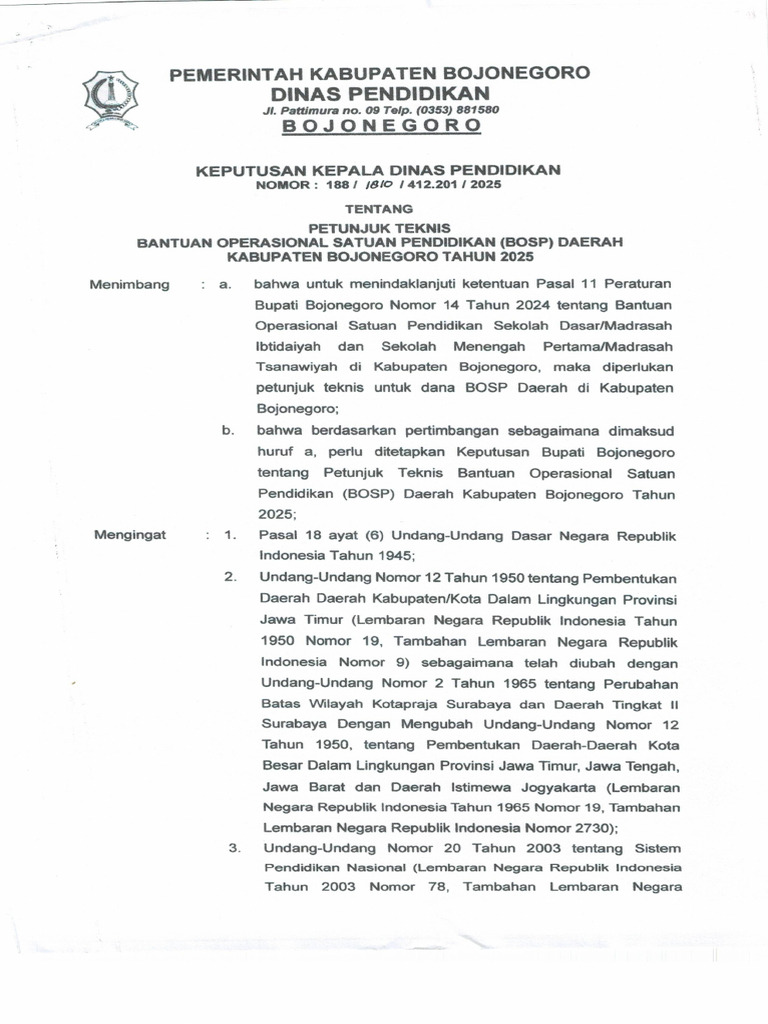 JUKNIS BOSP DAERAH 2025 | PDF