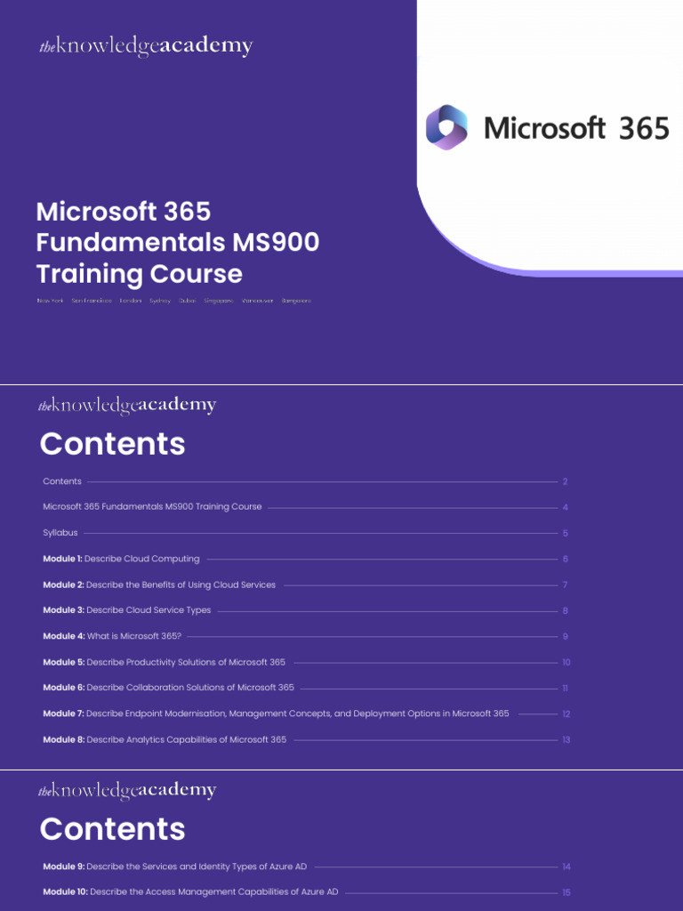 Microsoft 365 Fundamentals MS900 Training Course | PDF | Cloud Computing | Microsoft Azure