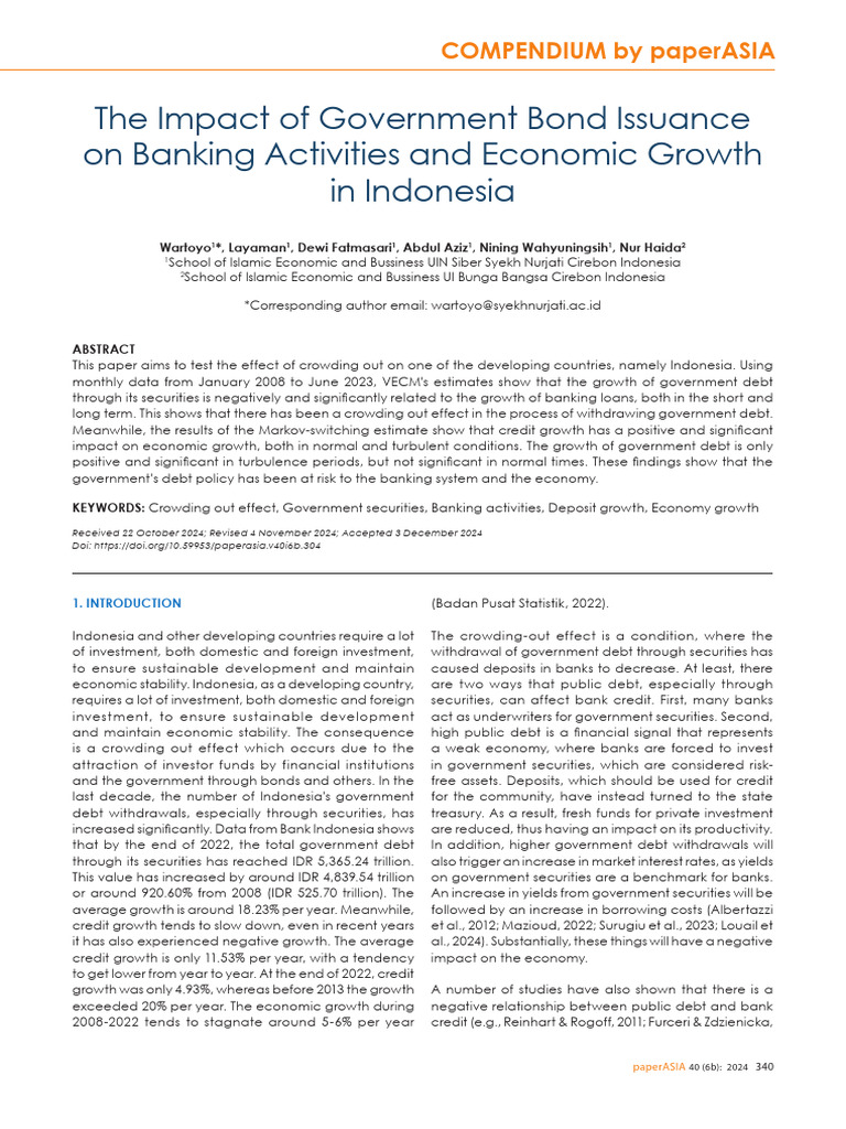 The Impact of Government Bond Issuance On Banking | PDF | Government ...