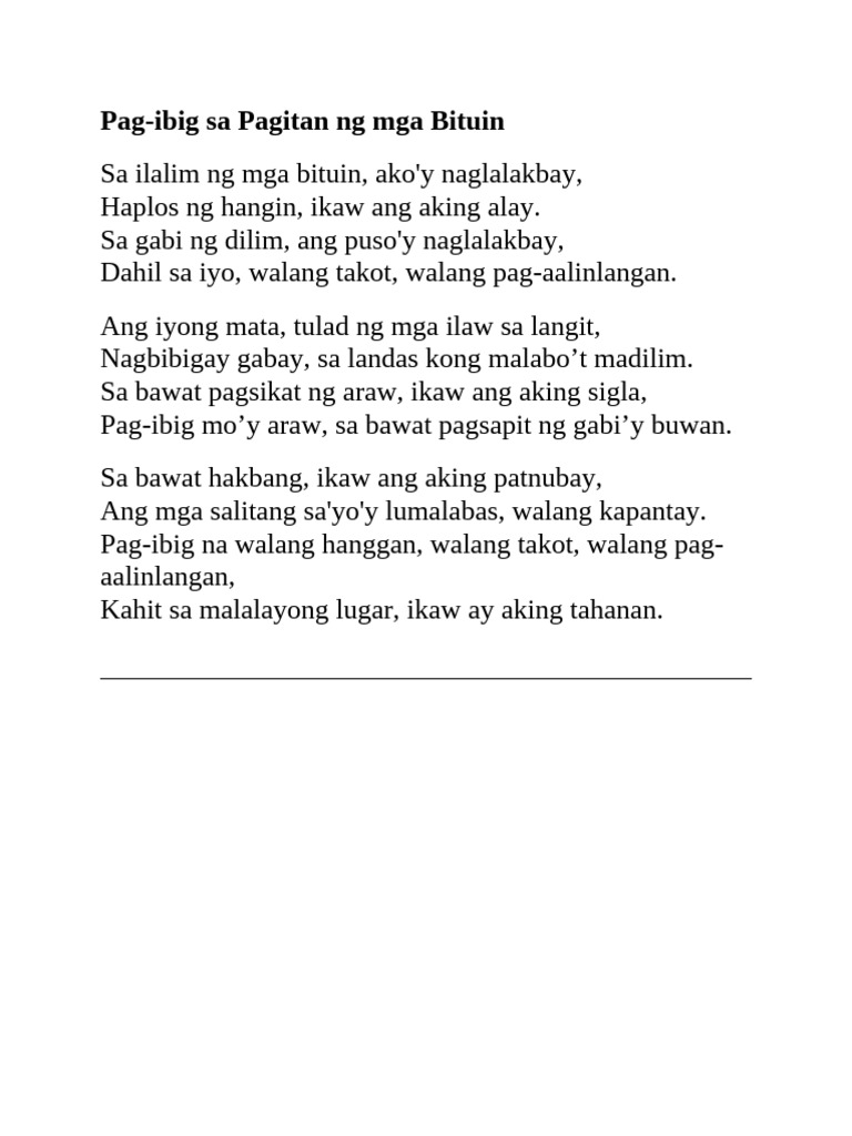 Pag-Ibig Sa Pagitan NG Mga Bituin | PDF