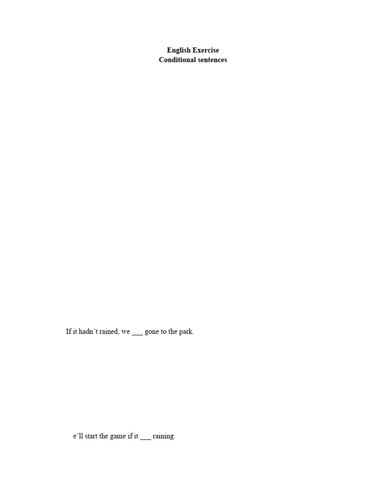 English Exercis Conditional Sentence | PDF