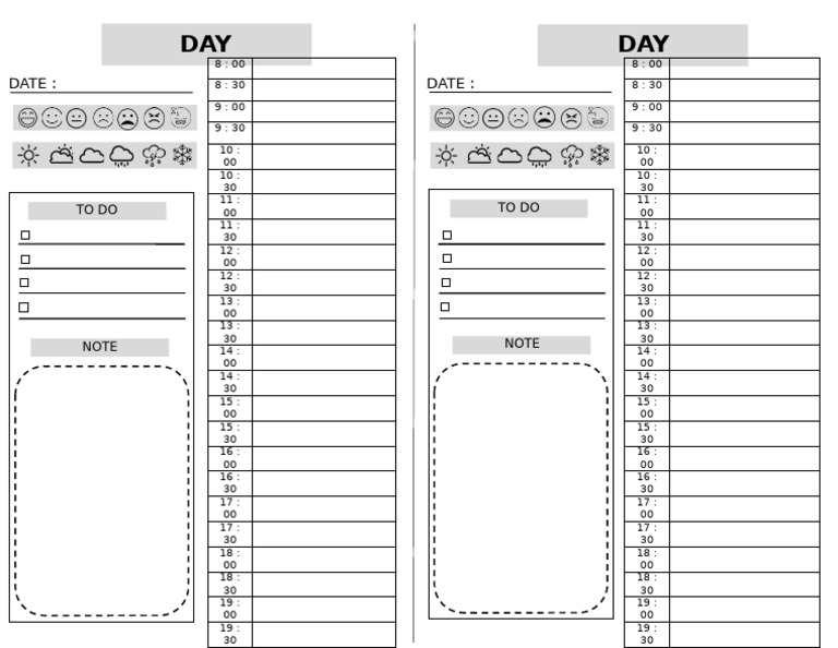 Daily Planner Template with Time Slots | PDF