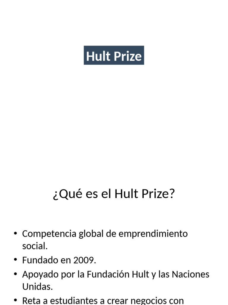 Hult Prize Presentacion | PDF