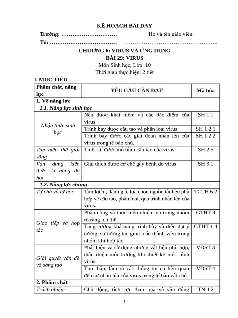 KHBD SGK SH10 Bai 29 CTST | PDF