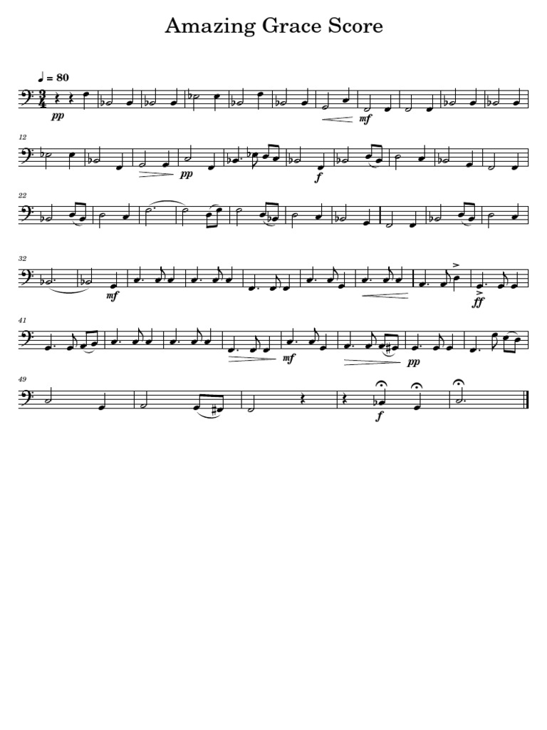 Amazing Grace Trombone | PDF