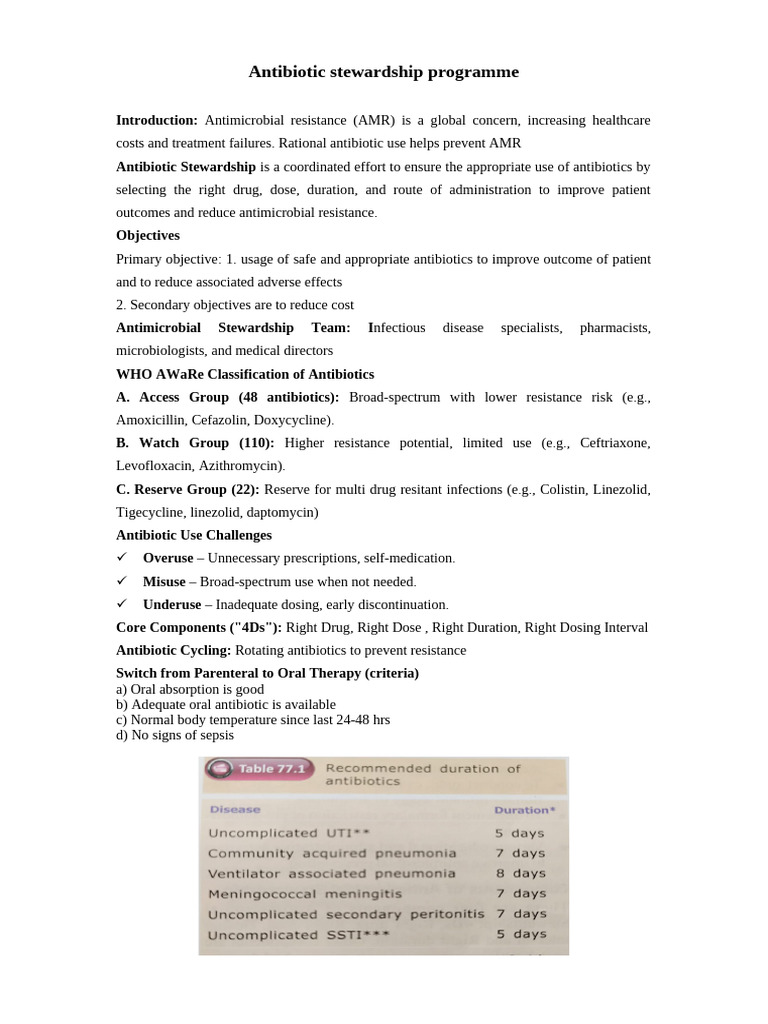 Antibiotic Stewardship Program Overview | PDF