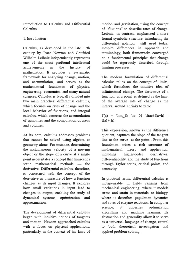 Introduction To Calculus | PDF | Calculus | Derivative