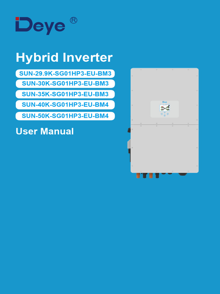 900 Deye Manual en 30,40,50) K Sg01hp3 Eu Bm3 y Bm4 | PDF | Solar Panel ...