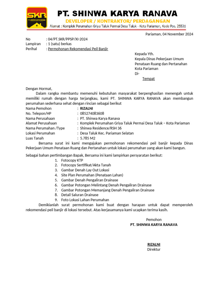 Permohonan Peil Banjir | PDF