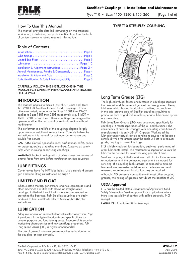 Falk Steelflex Couplings Manual | PDF | Mechanical Engineering