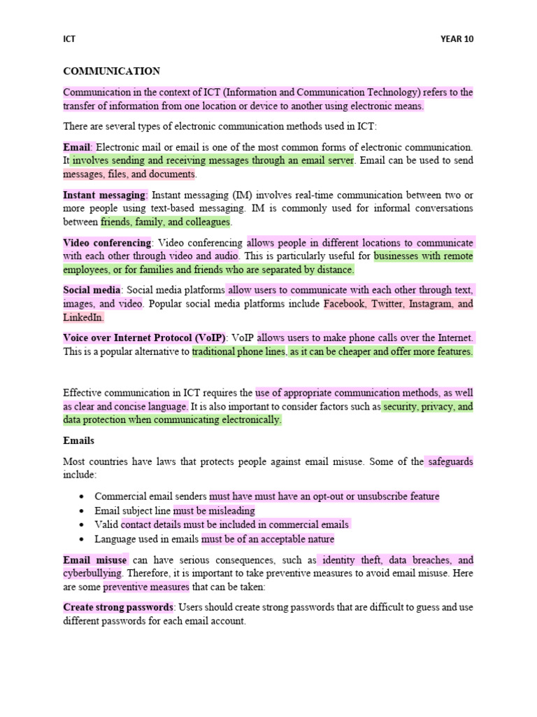 Year 10 Ict 3RD Term E-Note | PDF | World Wide Web | Internet & Web