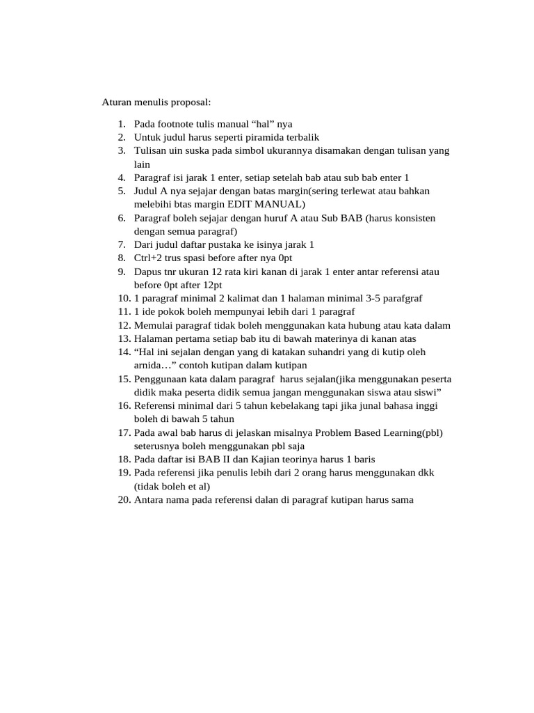 Aturan Menulis Proposal | PDF
