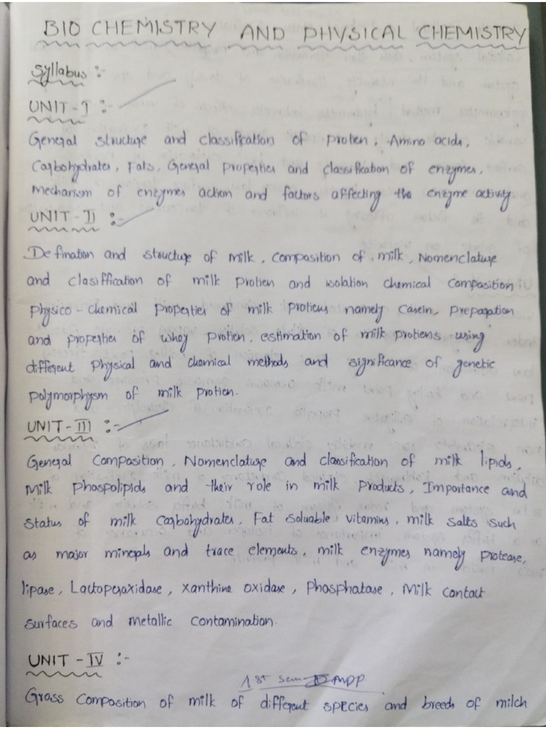 Bio Chemistry Notes-1 | PDF