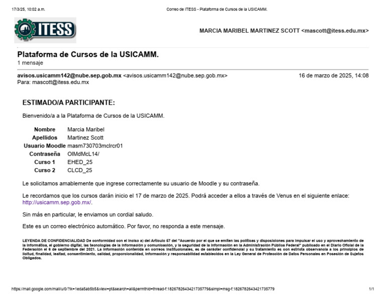 Plataforma de Cursos de La USICAMM | PDF