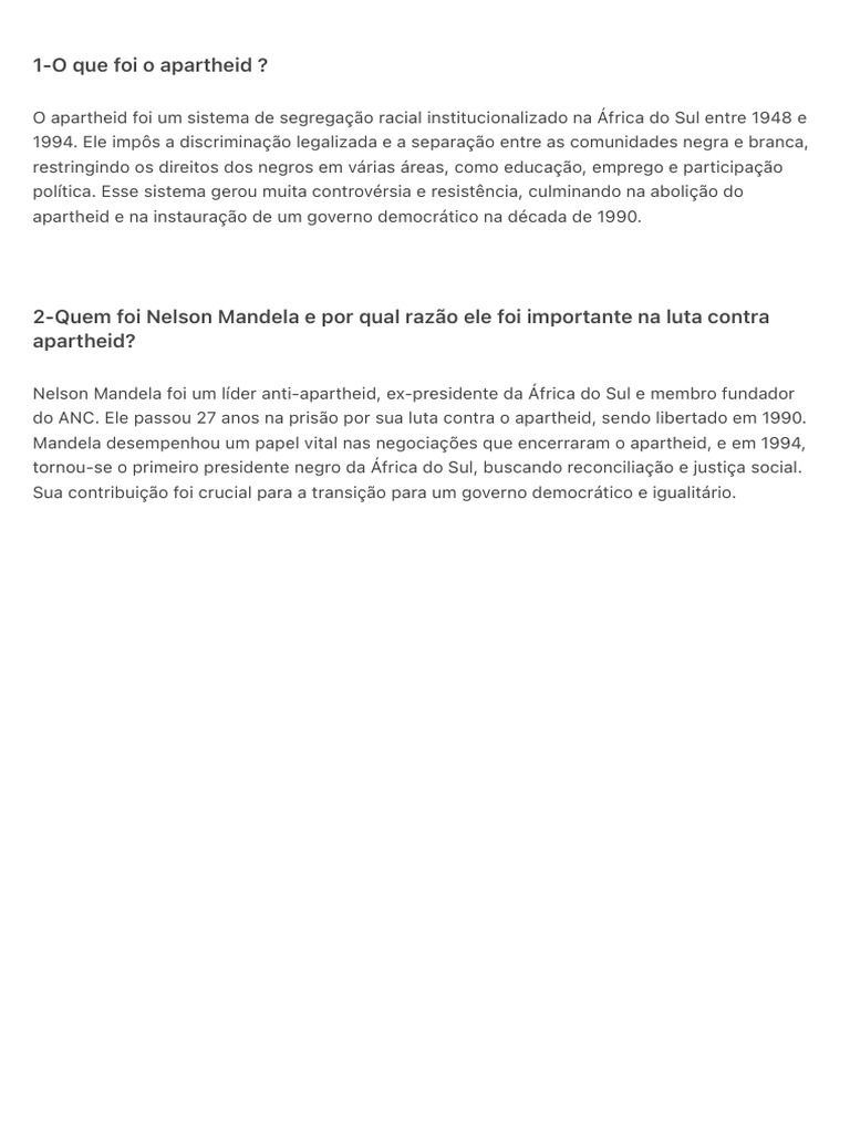 1-O Que Foi o Apartheid | PDF