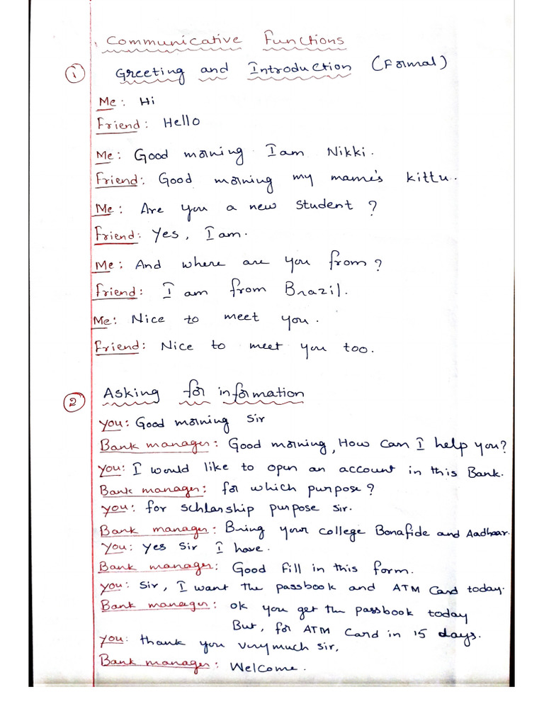 Communicative Functions | PDF