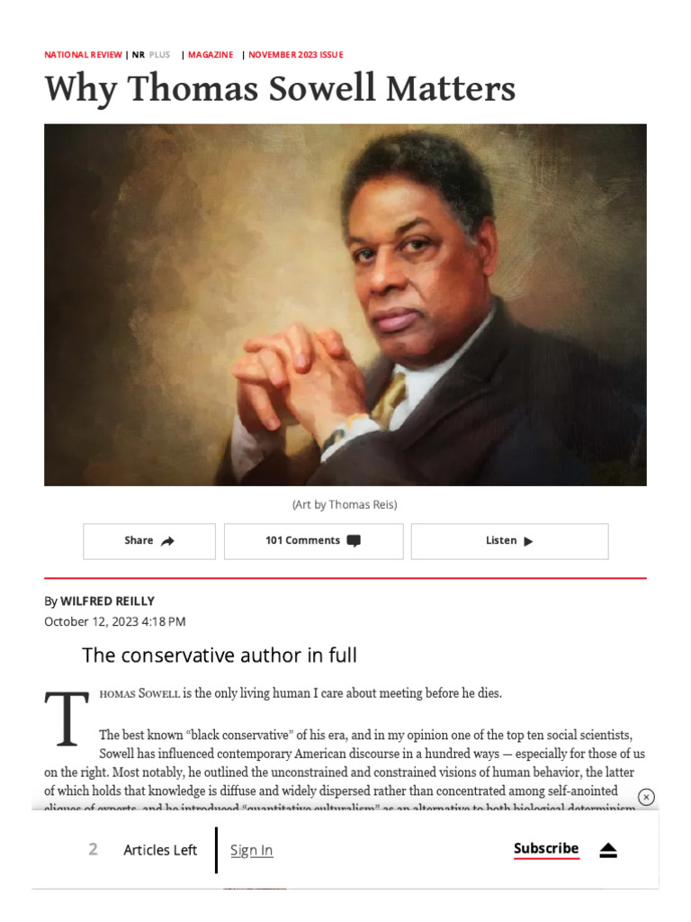 Why Thomas Sowell Matters _ National Review | PDF | Intelligence Quotient | Racism
