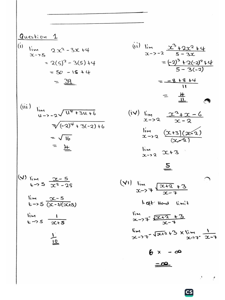 MSM 112 Tutorial Sheet 1 Solutions-1 | PDF