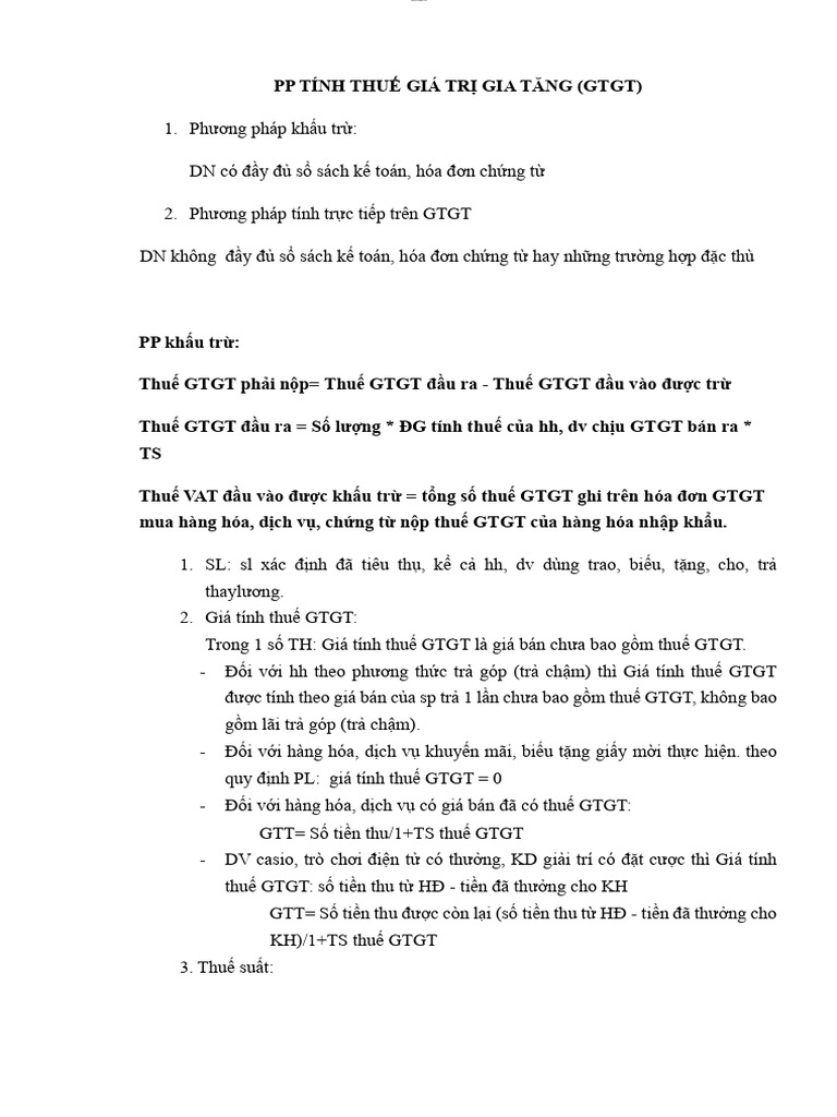 Phuong Phap Tinh Thue Gia Tri Gia Tang GTGT 6001 | PDF