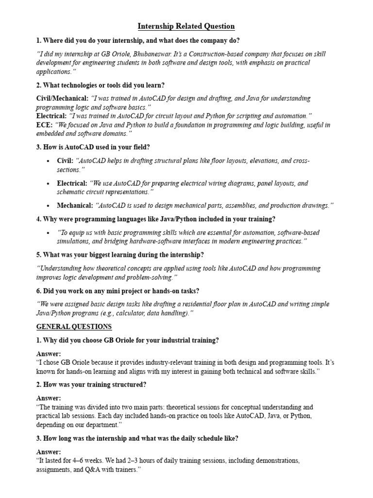 Possible Questions For Internships | PDF | Computer Programming | Python (Programming Language)