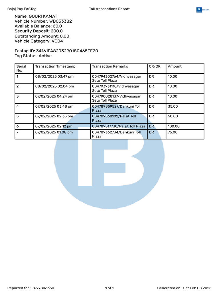 TollTransactionData | PDF