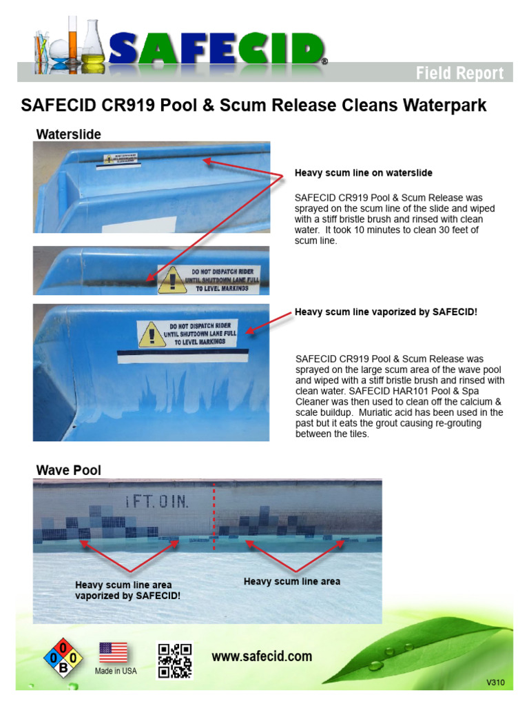 Waterpark Scum Line & Calcium Cleaning | PDF