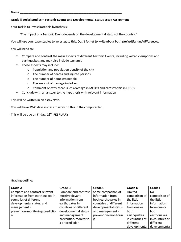 Tectonic Events and Development Status Essay | PDF | Earthquakes | Volcano